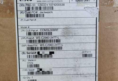 Коммутатор Cisco WS-C2960-24TT-L new