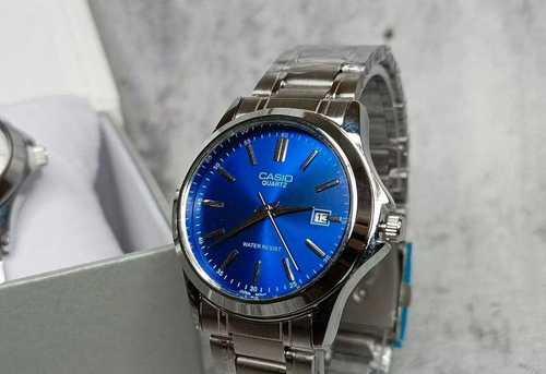 Часы Casio круглые (синий циферблат)
