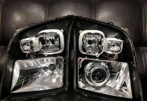 Новые фары на Ford transit с bi LED зинзами