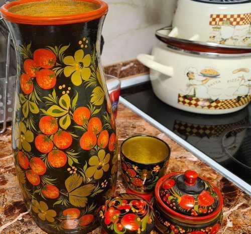 Хохлома Форфор Ваза Чайник Хрусталь СССР