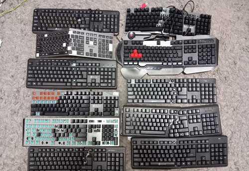 Лот простых и игровых клавиатур 13 штук
