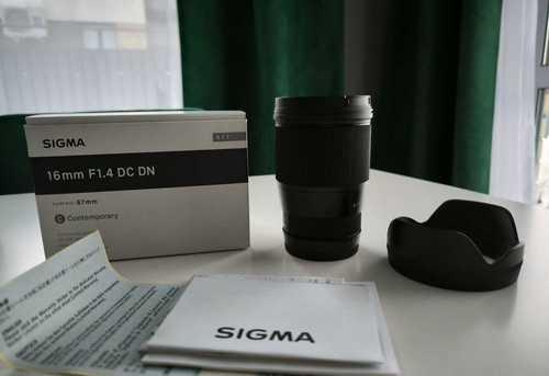 Объектив Sigma 16mm F1. 4 DC DN - Sony E