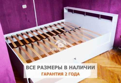 Кровать 160 на 200 с выдвижными ящиками белая