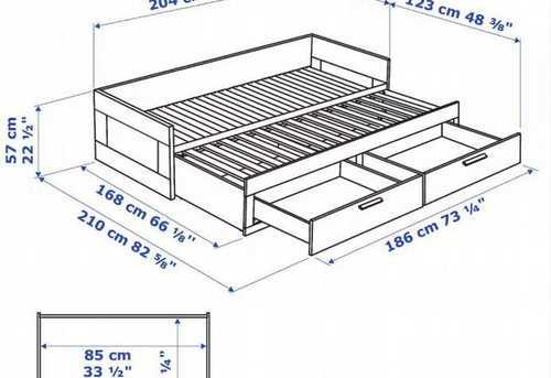 Кровать-кушетка икеа Бримнэс 80х200 (160х200)