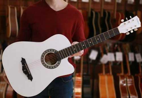 Акустическая гитара Belucci 38 дюймов белая новая