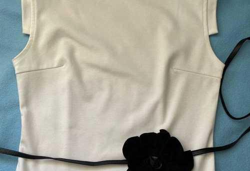 Платье белое прямое без рукавов OV dress 38-40 (eu