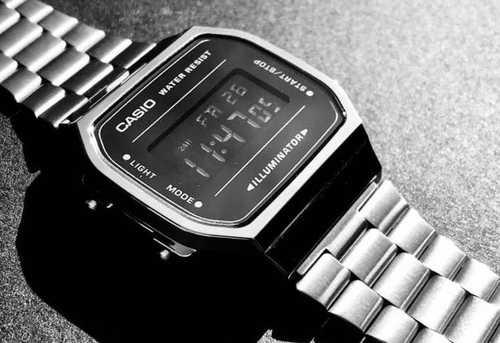 Черный браслет часов casio vintage