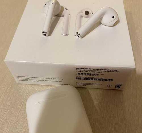 Наушники apple оригинал airpods 2 б/у