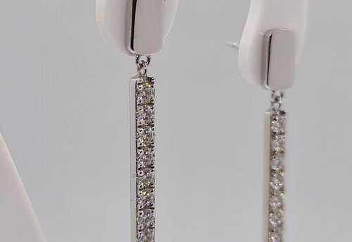 Серьги дорожка с бриллиантами (муассанитами)