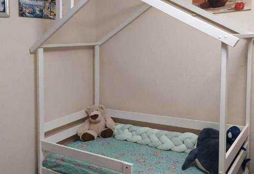 Кроватка MY place берёза для малышаТеремок высокий
