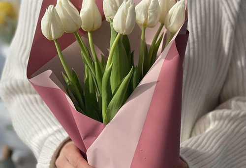 Тюльпаны белые, букет 11 шт