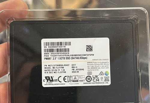 Серверный накопитель Samsung SSD 1.92TB PM897