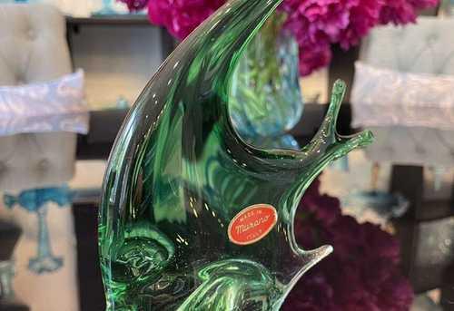 Статуэтка рыбка murano зеленое стекло