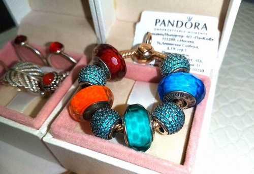 Pandora шармы из муранского стекла и серебра
