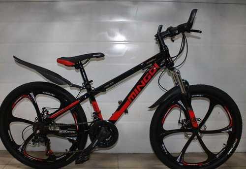 Горный велосипед с литыми черно-красный