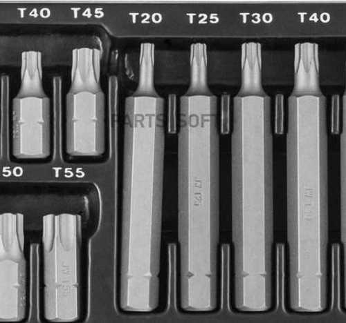 Jonnesway S29H4215S набор вставок-бит 10 мм DR torx с переходниками, 15 предметов\