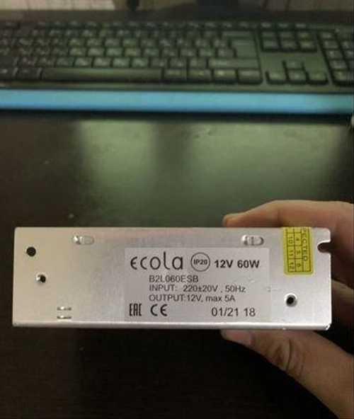 Блок питания для светодиодной ленты 12v 60w ecola