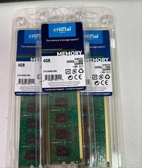 Новая DDR3L 4 gb 1600 Crucial ct51264bd160b