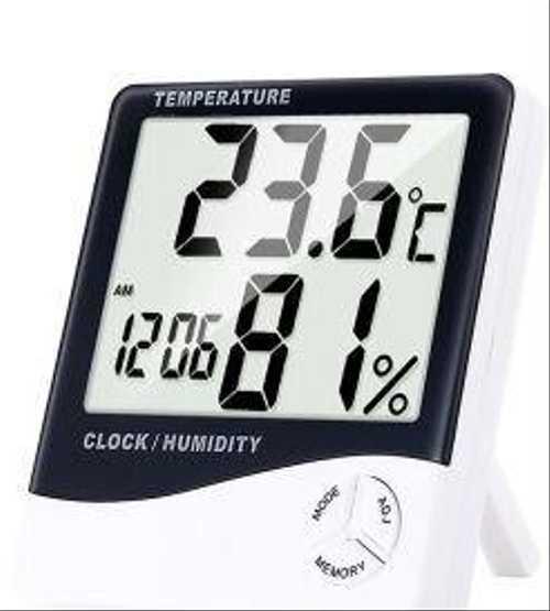 Термометр электронный метеостанция с часами и буд