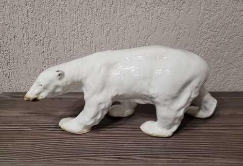 Cтатуэтка СССР Медведь белый идущий, зик Конаково