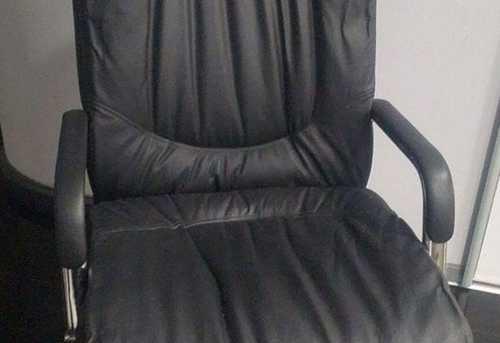 Кресло руководителя, чёрное, натуральная кожа