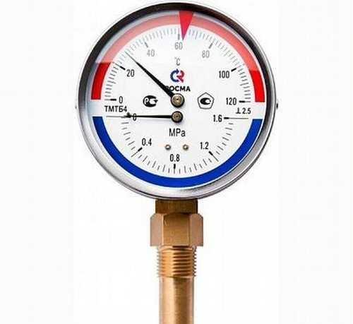 Термоманометр росма 80 мм тмтб-31Р.1 (0-120 С) 0-1