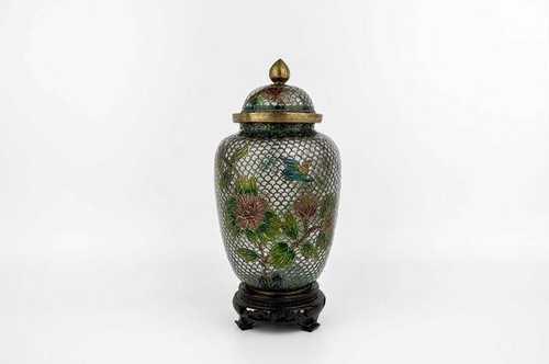 Антикварная ваза Китай, эмаль, 1890-1950 гг