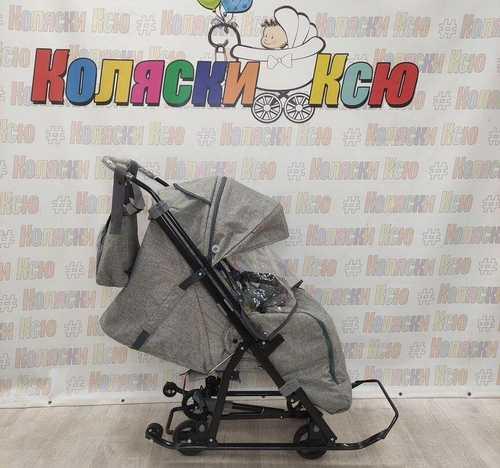 Санки-коляски Galaxy Snow kids 3-3С джинс серый