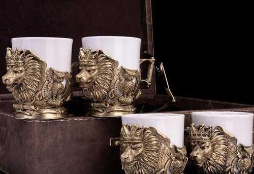 Набор кофейных наборов Мудрый лев 4 шт в кейсе