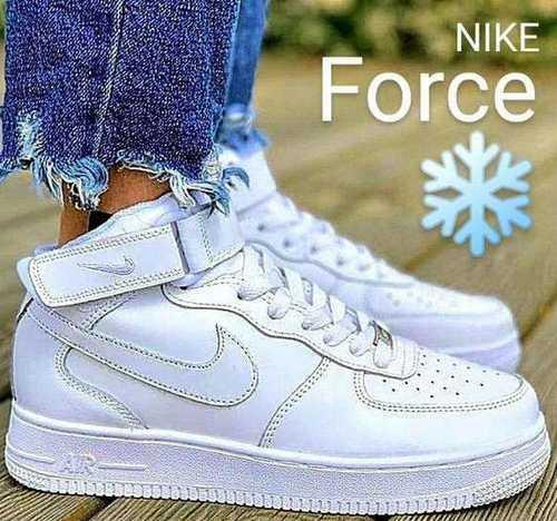 Кроссовкизимние Nike Force 1 White