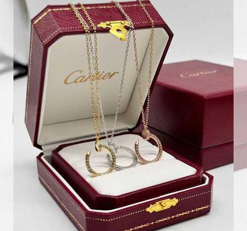 Золотые серьги Cartier гвоздь