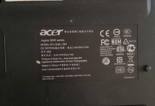 Продам ноутбук по запчастям,Acer Aspire 5600
