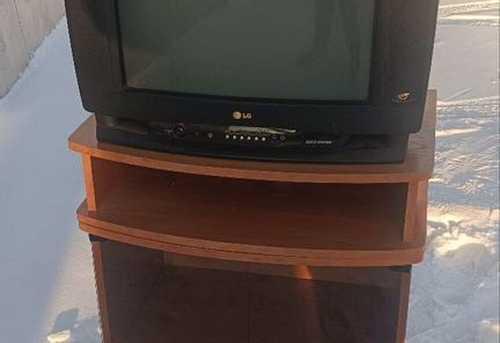 Тумба под телевизор с телевизором