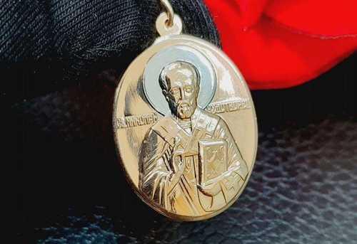 Золотая подвеска икона "Св.Николай Чудотворец"