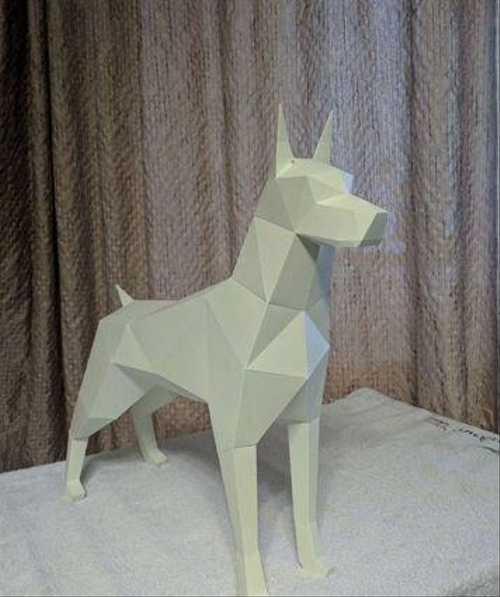 Собака (доберман). Фигура из дизайнерского картона