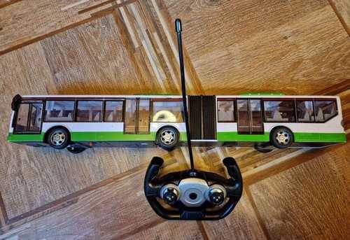 Игрушка автобус гармошка зелёный радиоуправляемый