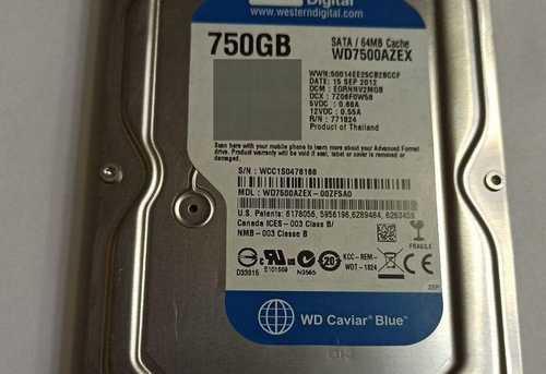 Жесткий диск WD blue 750 Gb