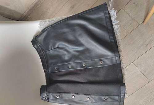 Кожаная мини юбка(эко) 146