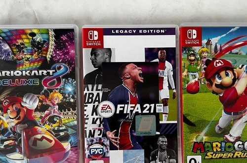 Mario kart, fifa21, mario golf Nintendo switch