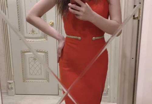Бандажное платье красное