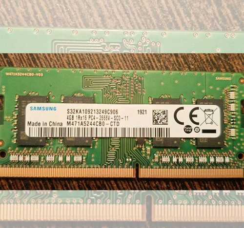 Оперативная память samsung 4gb 1rx16 pc4-2666v