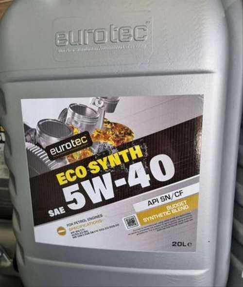 Масло Eurotec ECO synth 5W40 Кан. 20л