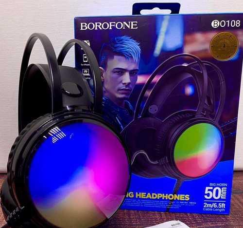 Наушники накладные Borofone с подсветкой RGB