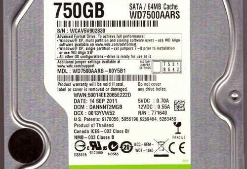 Жесткий диск 750Gb 3.5"