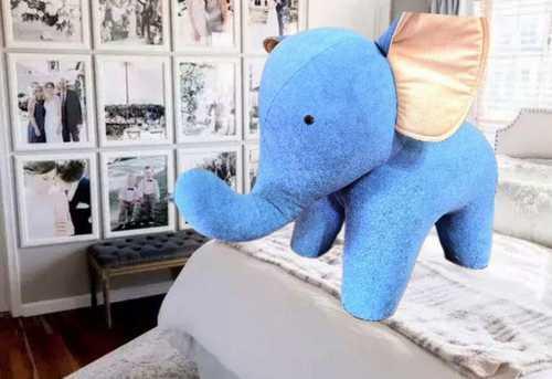 Пуфик детский слон аскона голубой