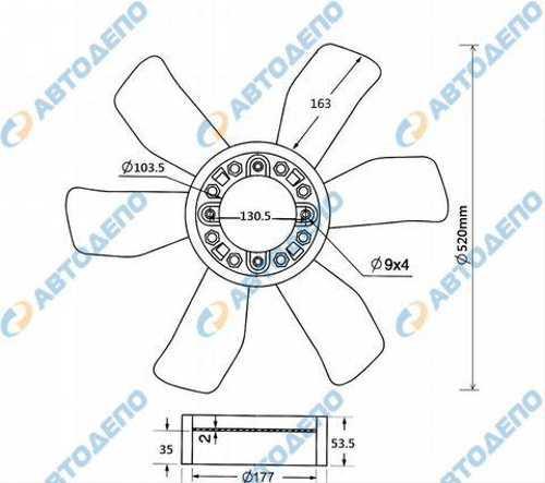Вентилятор охлаждения радиатора isuzu forward исуз