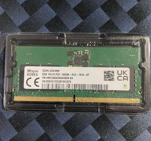 Оперативная память 8Gb DDR5 5600 в ноутбук