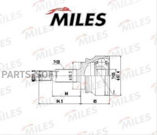 Miles GA20628 шрус наружный mitsubishi lancer X/ou