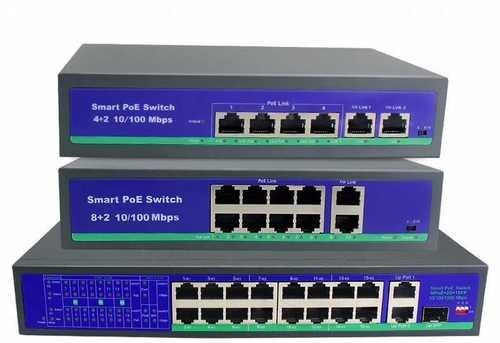 PoE switch свитч коммутатор Гигабитный 8+2 портов