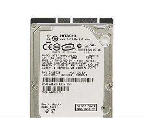 Жесткий диск 2,5" hitachi 80 GB SATA